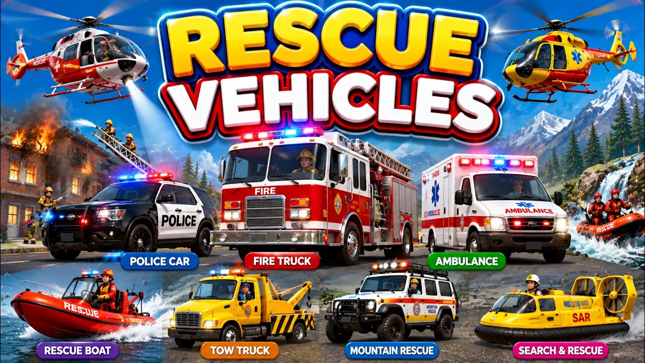 Rescue Vehicles for Kids | Types Of Vehicles | Kids Education - YouTube