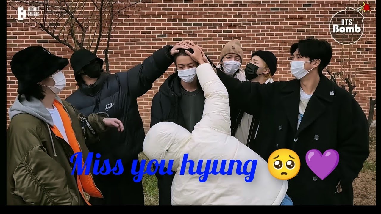 BTS members gets emotional 😭 while say bye to jin 🥺#bts #jin - YouTube