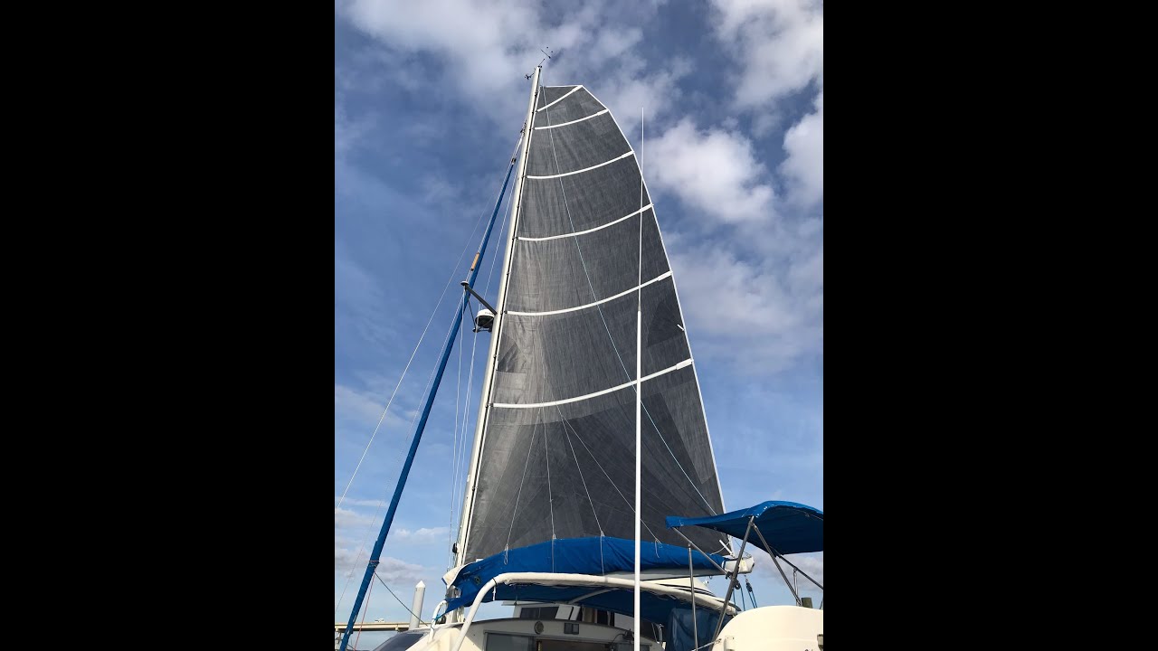 Catana 381 Catamaran Mainsail built by Somerset Sails - YouTube