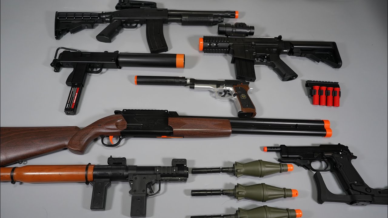 Nerf Gun style RPG7 Toy Gun - Mac10 Airsoft M4 - AR style Shot Gun ...