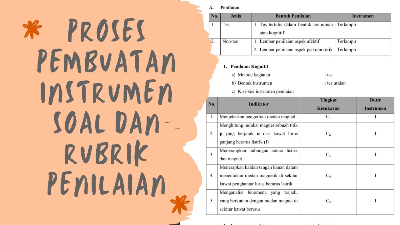 PROSES PEMBUATAN INSTRUMEN SOAL DAN RUBRIK PENILAIAN | Desy Rahmadani ...