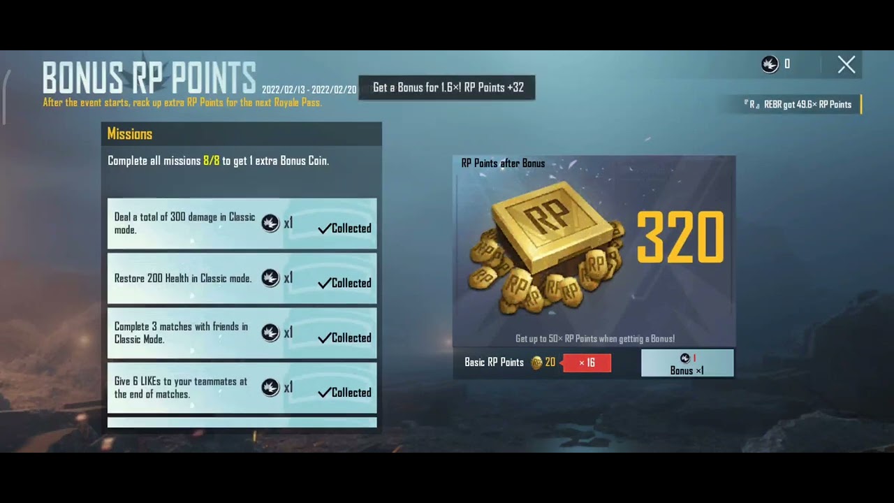 PUBGM Bonus RP Points Event😍Got 320 RP(3 Ranks)Free🔥 - YouTube