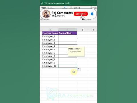 Data Validation - Input message in excel | Raj Computers | Raj sir #shorts #datavalidation - YouTube