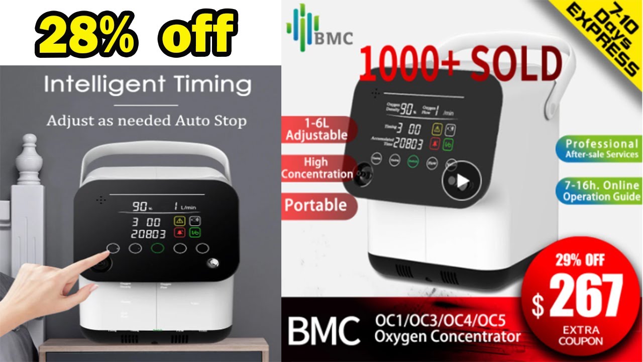 BMC OC4 Portable Oxygen Concentrator Mini Oxygen Machine 2021 - YouTube