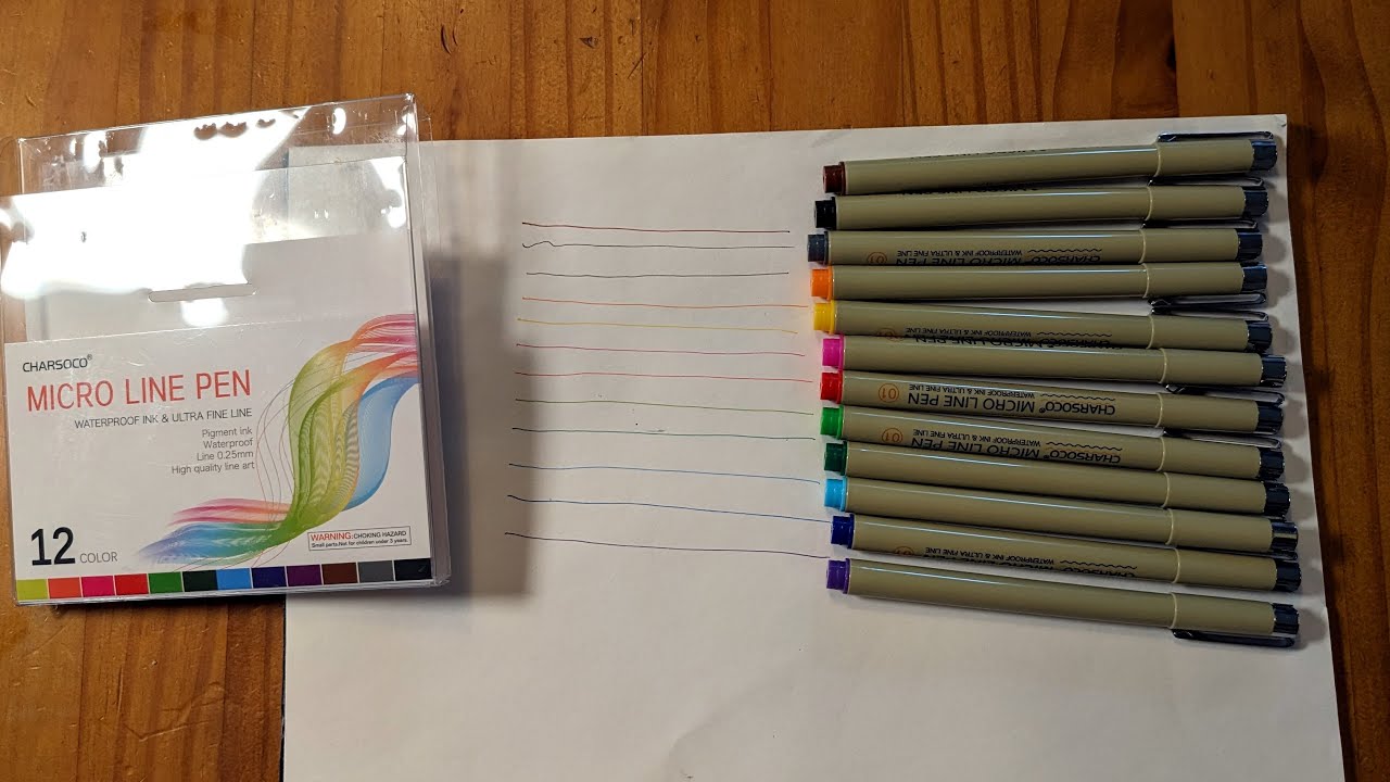Review: CHARSCO 01 Mico Pen 0.25mm 12 color pack -Waterproof Archival ...