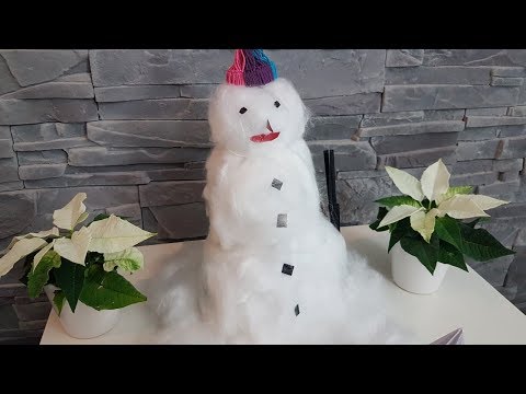 How to make a snowman out of cotton ( Schneemann selber basteln )
