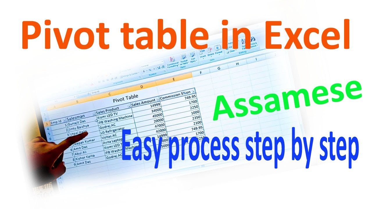 Pivot table in excel || Assamese|| easy process step by step|| 2023 ...