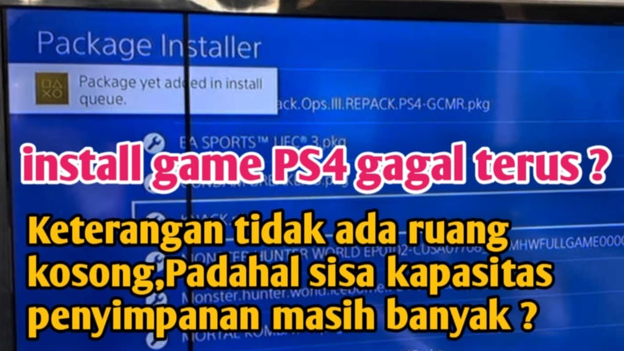 Install file game di PS4 tidak ada ruang kosong ? - YouTube