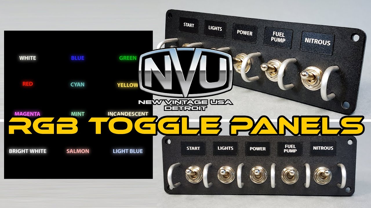 NVU Toggle switch panels with RGB lighting - YouTube