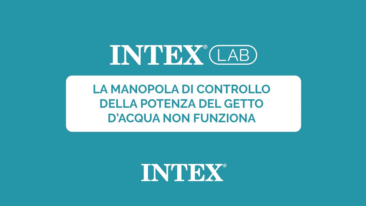 La manopola di controllo della potenza del getto d’acqua non funziona ...