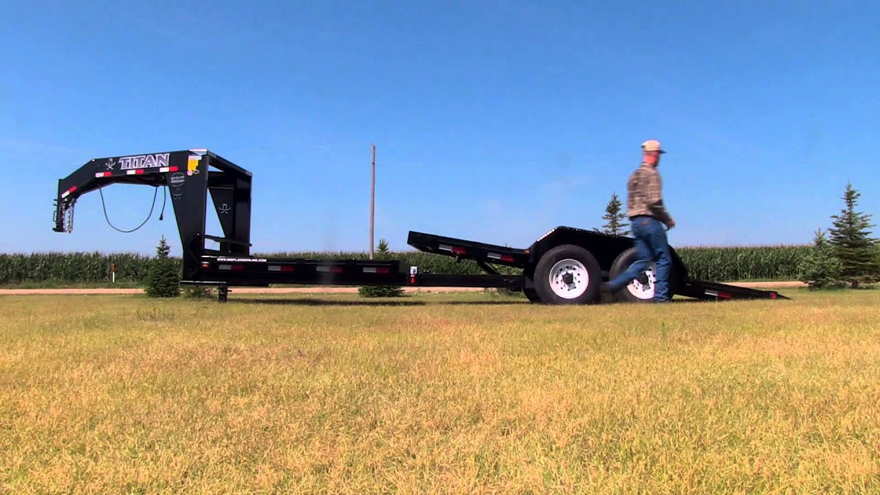 Mid-Plains Equipment Titan Gooseneck Tilt Bed Trailer - YouTube