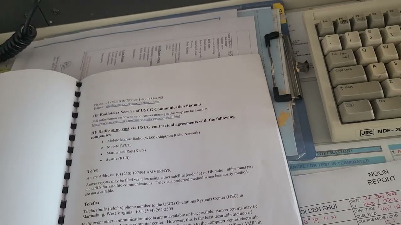 Sending AMVER Report via Telex JRC Model JUE-85 - YouTube