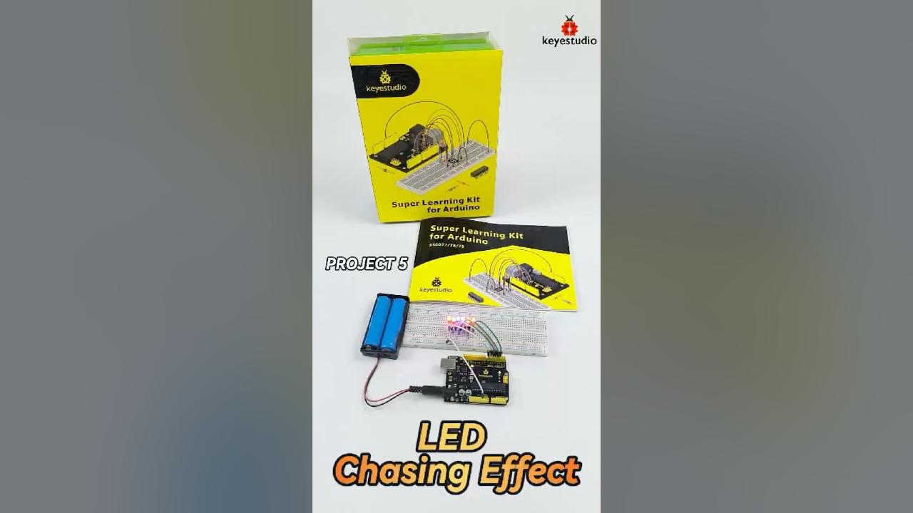Learn Arduino Super Learning Kit Course: LED Chasing Effect💡#shorts #keyestudio #stem #arduino # ...