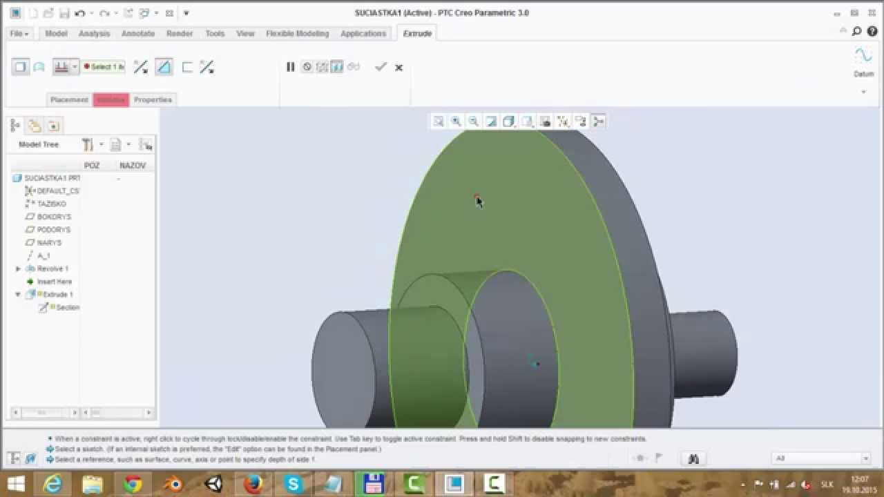 PTC Creo Parametric - Revolve, Pattern - YouTube