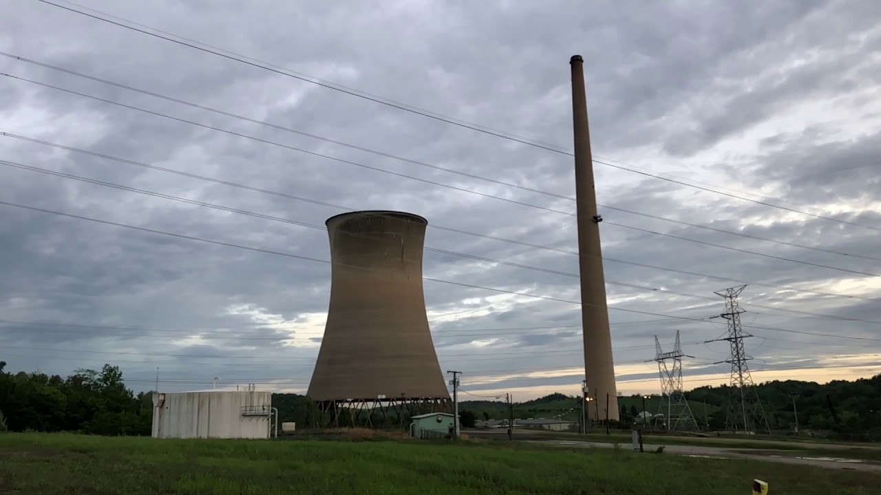 Muskingum River power plant unit five cooling tower and stack ...