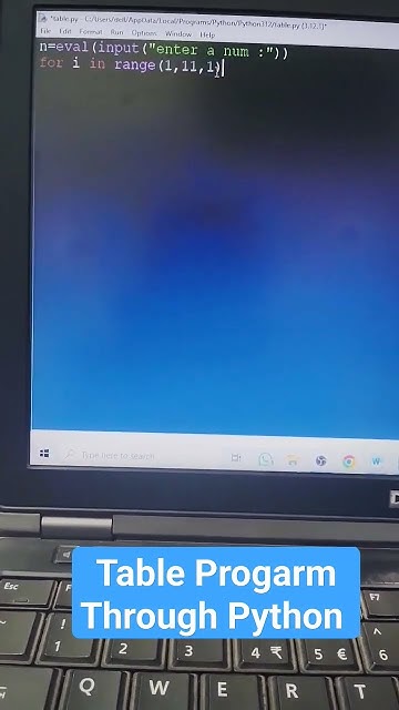 table program through python #python #nitin_sir #sdibasti - YouTube