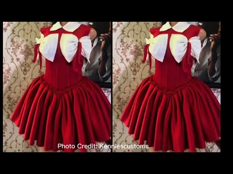 How to Cut and Sew this Trendy Basque Dress with Gathers and Collar ...
