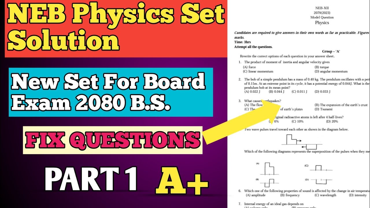 Class 12 Physics New Model Set NEB 2079/ 2023 Solution| NEB BOARD EXAM ...
