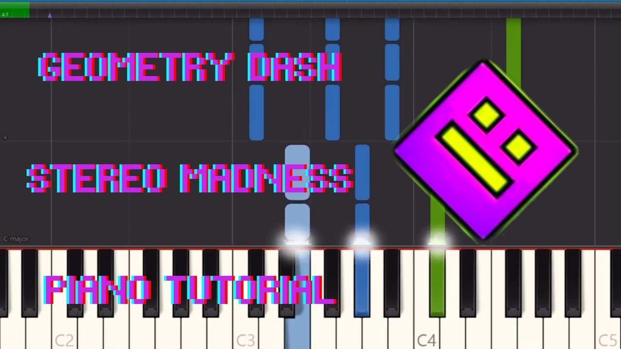 Geometry Dash - Stereo Madness (Synthesia) Piano Tutorial With Sheet ...