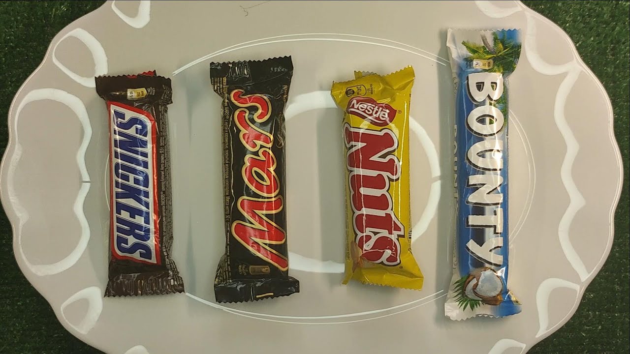 Unboxing chocolates Snickers vs Mars vs Nuts vs bounty ASMR - YouTube