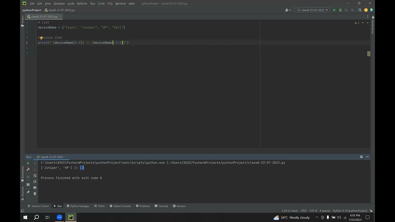 Python - Class8-23-07-2023 - YouTube