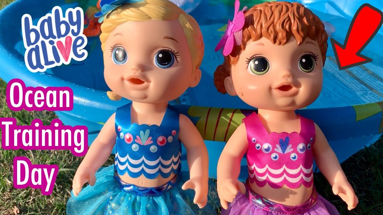 Baby Alive MERMAID TRAINING preparing for the Ocean and Libby wants to ...