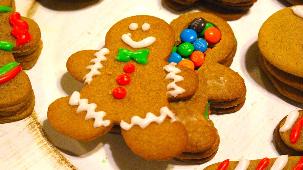 How To Make Gingerbread Man Piñata Cookies! Christmas Treat! - YouTube