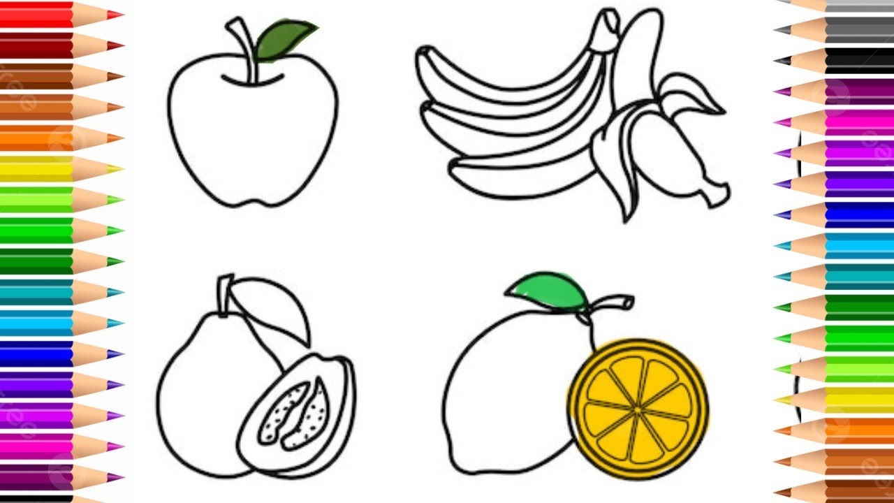 How to Draw Fruits Step by step for Beginners 🍎🍌🍋🍐🥑 #drawfruits #fruit ...