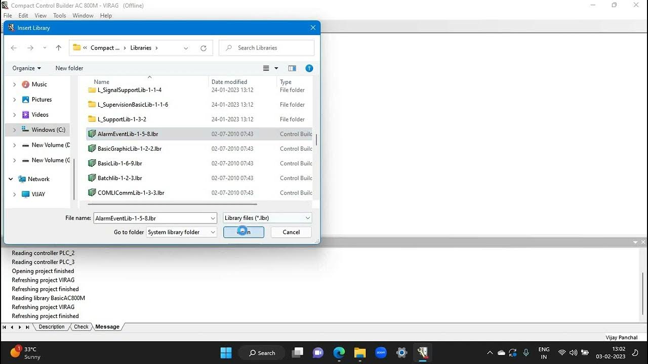 How to add new Library in a project by using Compact Control Builder ...
