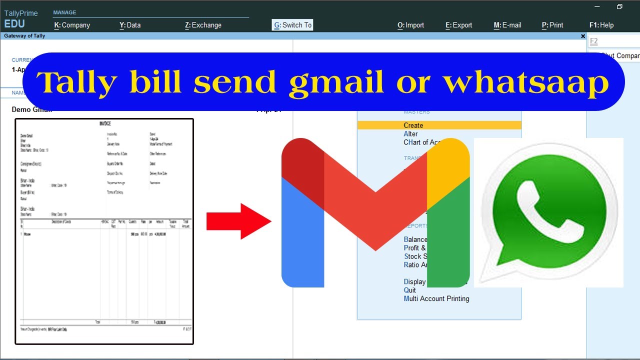 how to email bill from tally erp 9 | email from tally | tally data ...