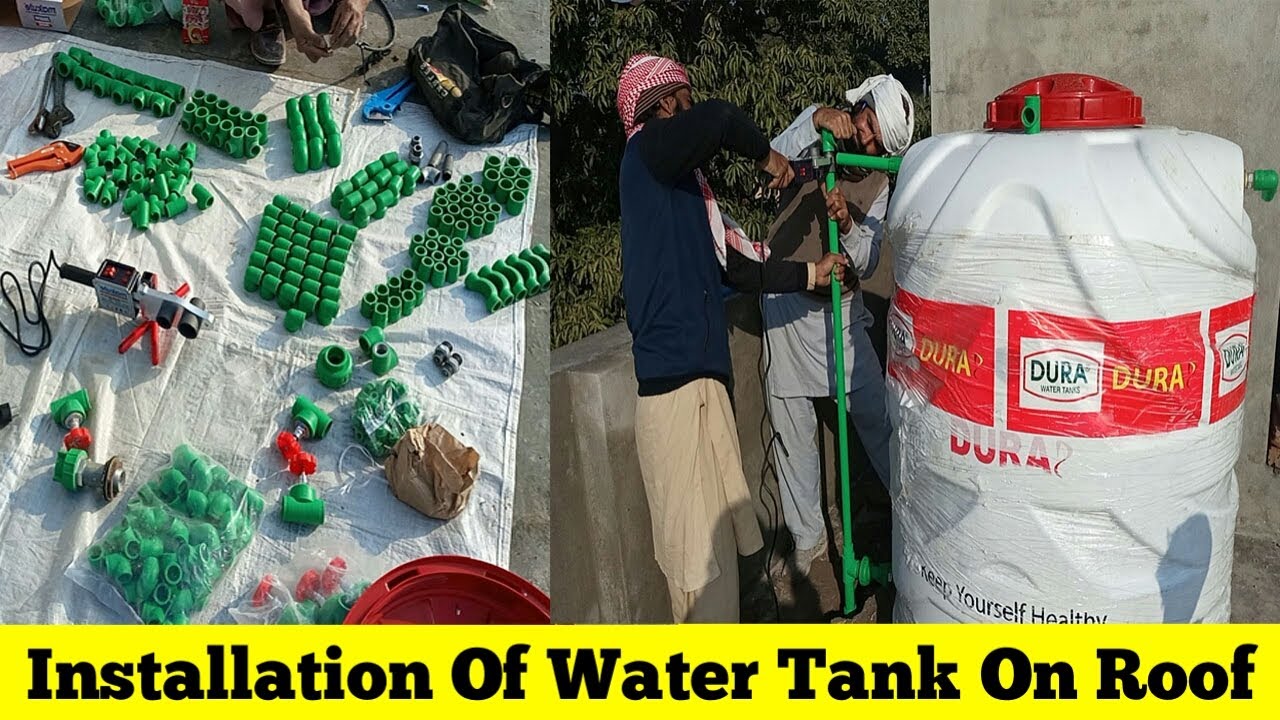 Installation of water tank | DIY water tank installation on roof - YouTube