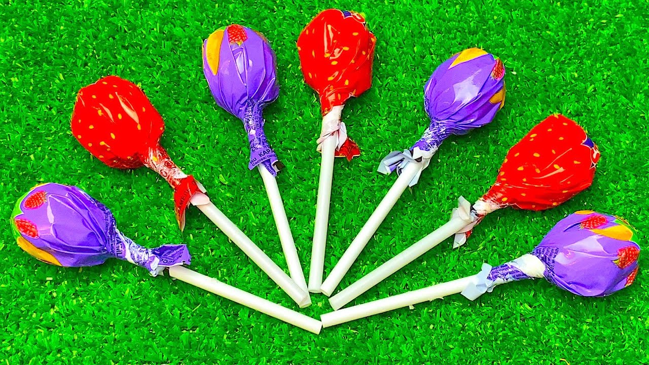 7 Lollipops Opening ASMR - Learning Colors - YouTube
