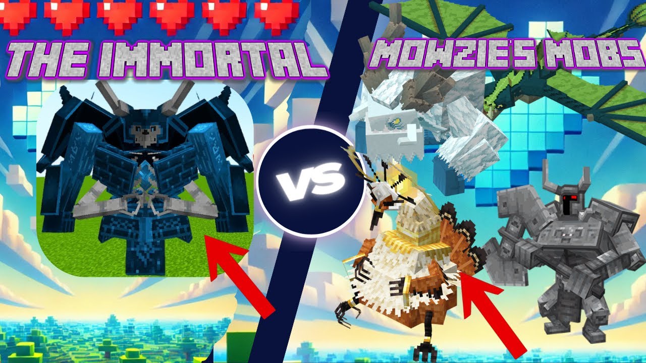 The Immortal vs Mowzie's Mobs | Minecraft Mob Battle - YouTube