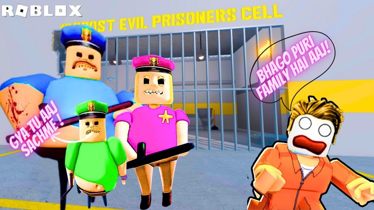 ROBLOX WE ESCAPE POLICE FAMILY PRISON RUN IN ROBLOX (SCARY OBBY) - YouTube