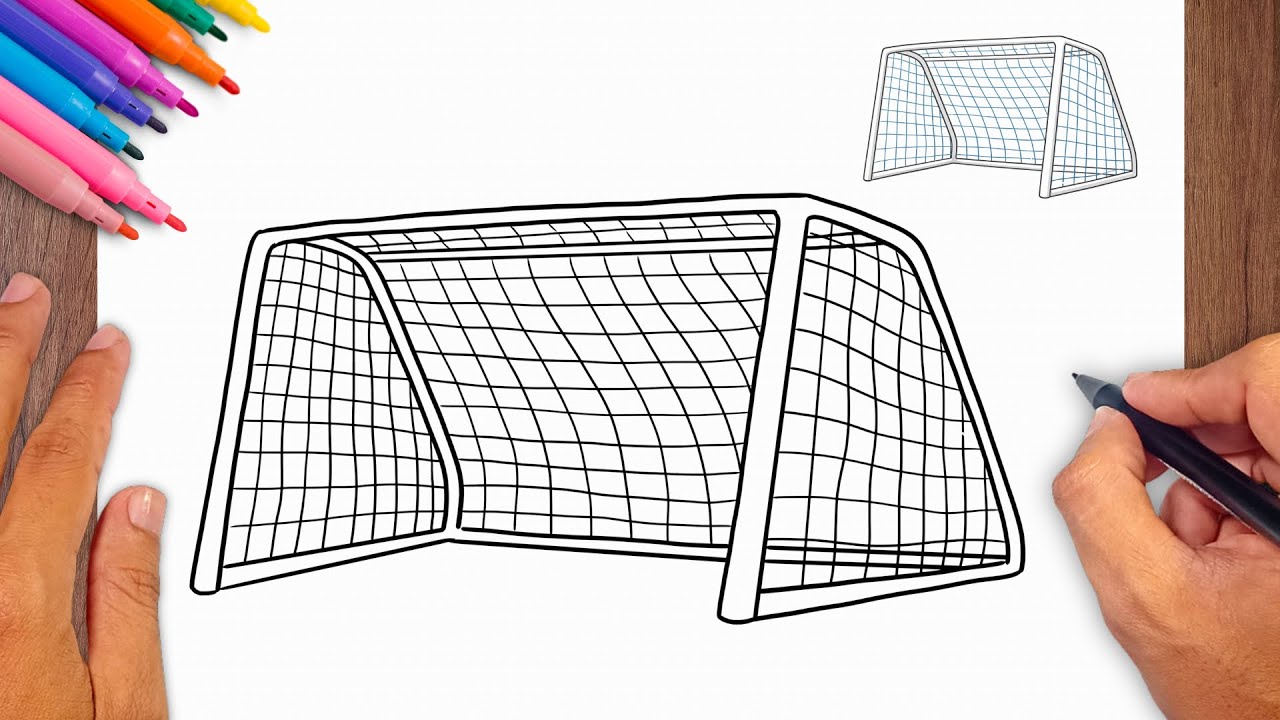 How to draw Soccer Goal - Easy Drawing for Kids & Beginners - YouTube