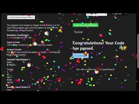 Today Skillrack Daily Challenge Solution-Circular String Triangle Pattern -Program Id- 8843 in c ...