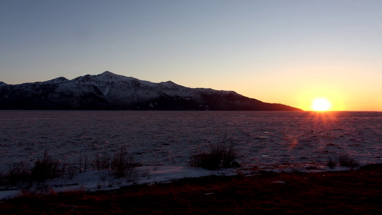 Winter Sunset From The Seward Highway in Alaska Timelapse - YouTube