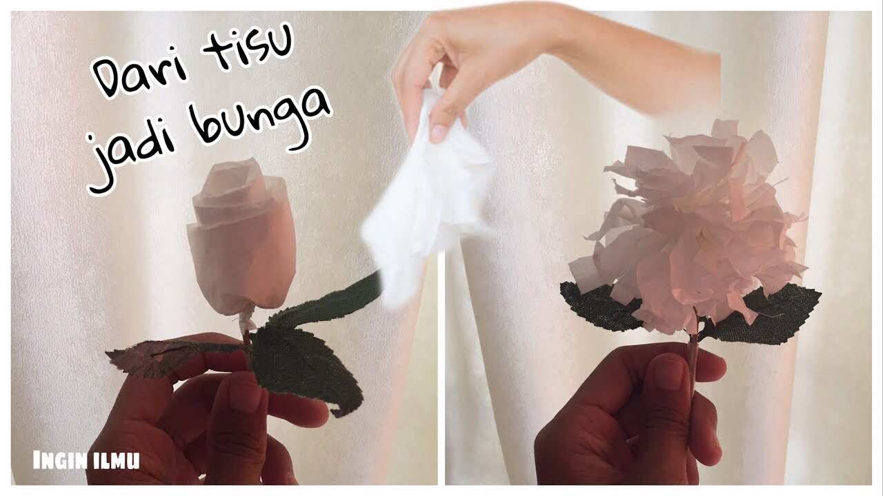Membuat bunga dari tisu (making flower from tissue) - YouTube