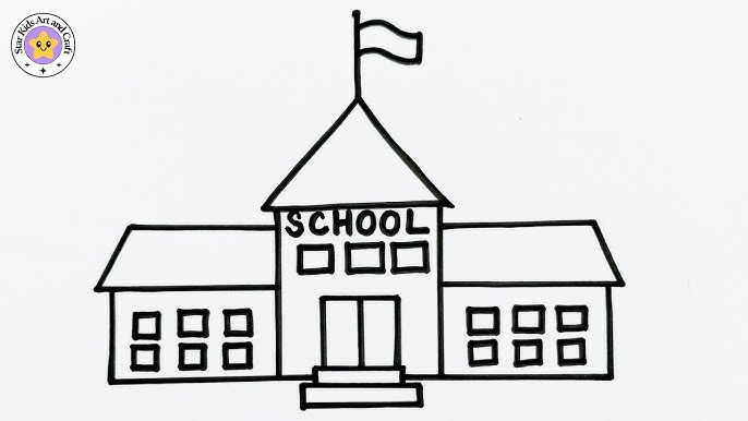 How To Draw A School Really Easy Drawing Tutorial