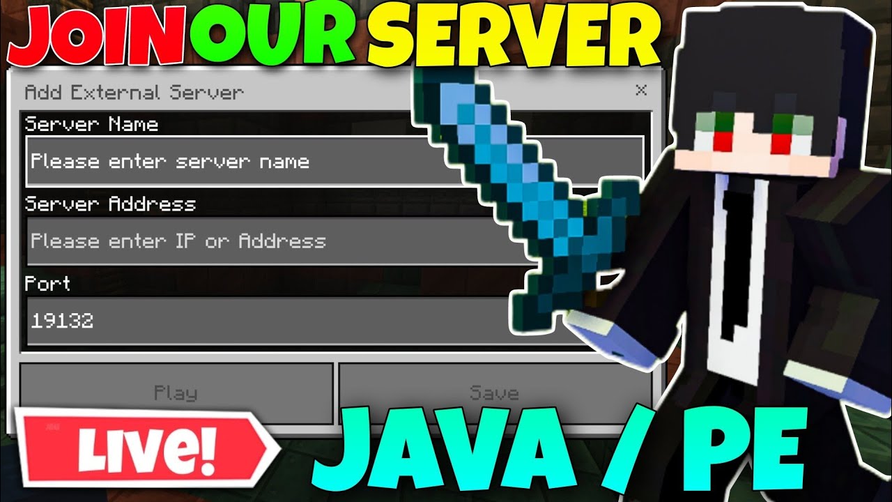 JOIN Our JAVA / PE MINECRAFT SERVER LIVE #live #minecraftlive # ...