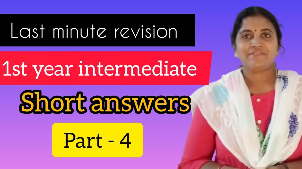 Last minute revision | 1st year intermediate | short answer questions ...
