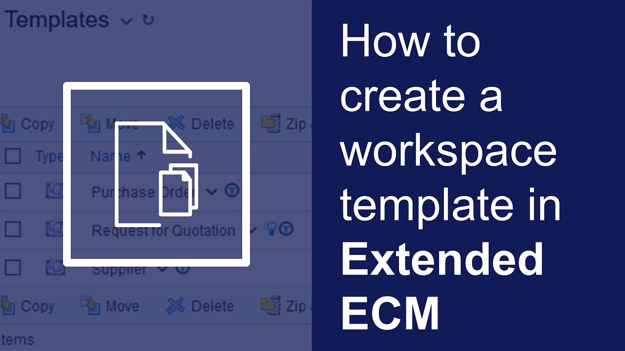 How to create a workspace template | OpenText Extended ECM Platform ...