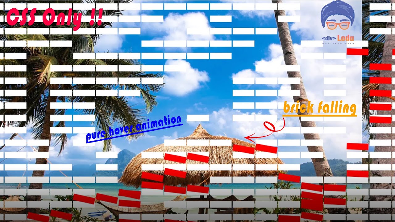 Brick falling animation effect by HTML&CSS only !! #css #html - YouTube