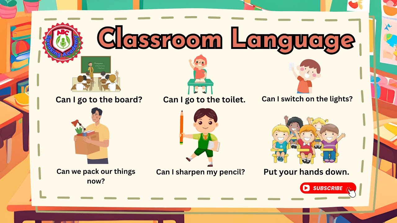 Speak English Easily in Class | Daily Classroom Language for Kids |Fun ...