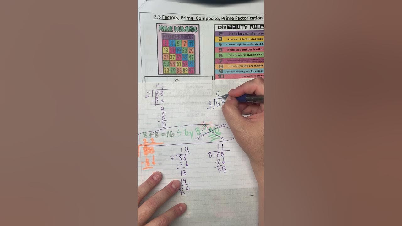 2.3 Factors, Primes, Composites, Prime Factorizations - YouTube
