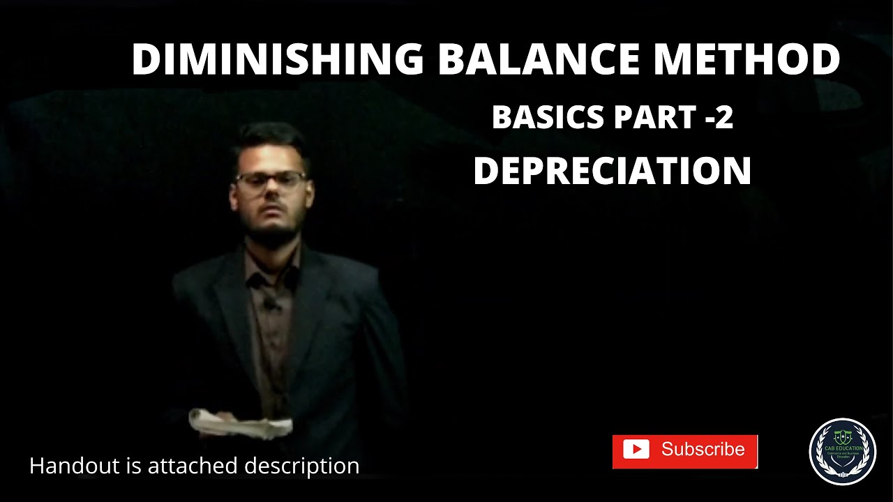 Diminishing Balance Method | Depreciation | Second year | First year ...