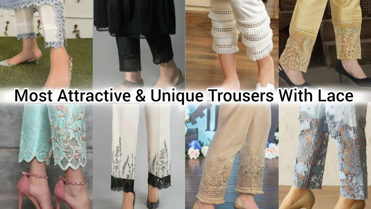 Most Attractive &Unique Trousers With Lace || Trending Trouser Pants ...