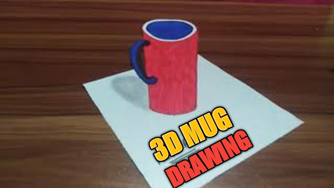 3D Mug Drawing | How To Draw a 3d coffee cup | With Pencil | Mug ...