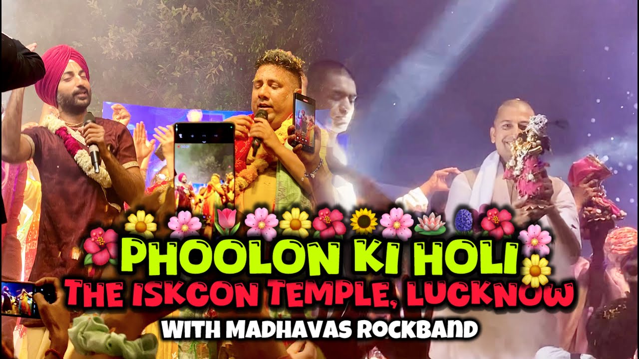 Floral (फूलों की) Holi at Iskcon Temple Lucknow with Madhavas Team # ...