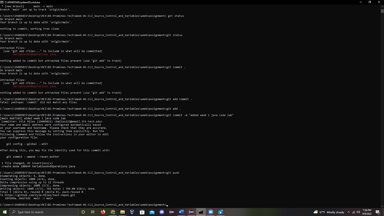 Week 1 Git and GitHub Assignment - YouTube